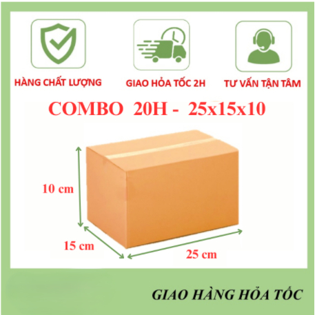 [GIÁ TẬN XƯỞNG] Combo 20 hộp carton 25x15x10 hộp shipcod giá rẻ đóng ...