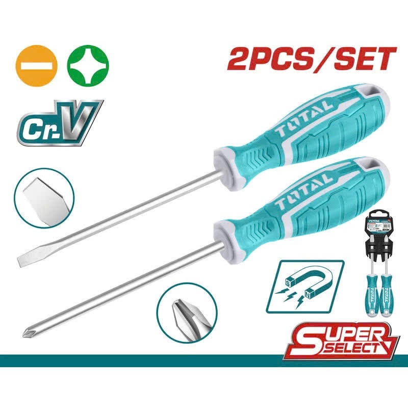Bộ tua vít 2 cây bake và dẹp TOTAL THT250201 | Shopee Việt Nam