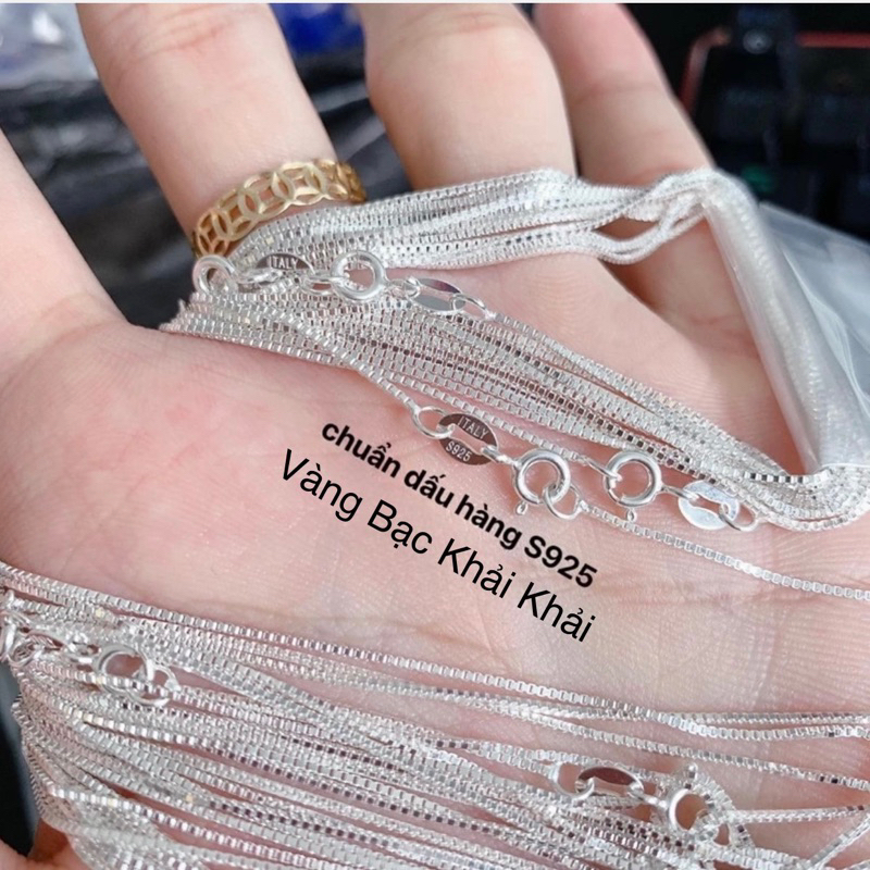 Dây chuyền mỳ vuông bạc S925 ý - dây chuyền nữ bạc S925 - Vàng Bạc Khải Khải | Shopee Việt Nam