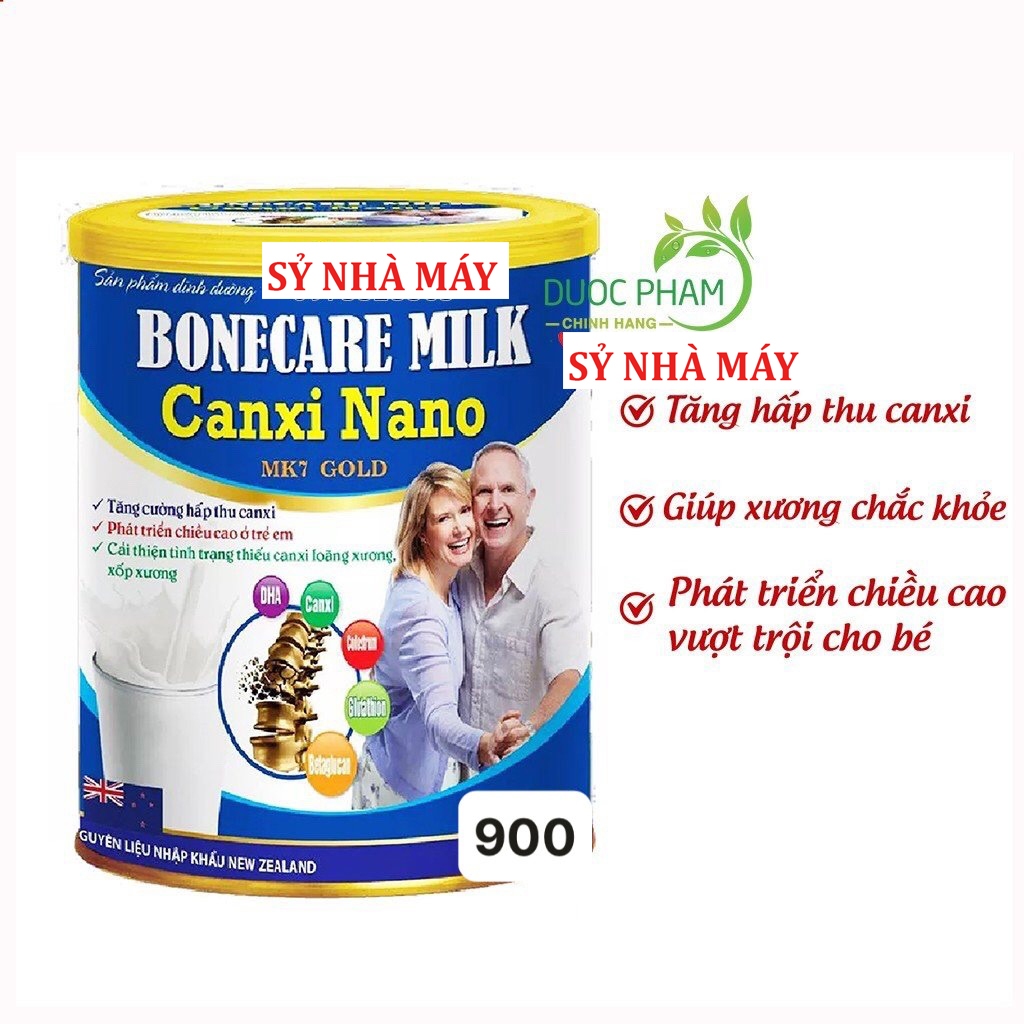 Hộp 900g Sữa BONECARE MILK CANXI NANO MK7 Gold phát triển chiều cao, giảm đau nhức xương khớp ...