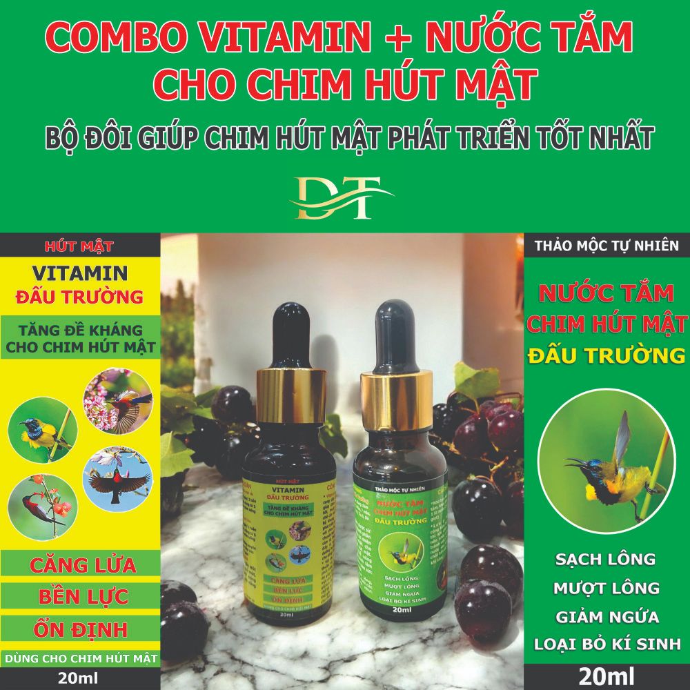 Bộ đôi Vitamin và Nước tắm cho chim hút mật, Kích lửa hút mật - Hàng chất lượng cao - Đấu Trường ...