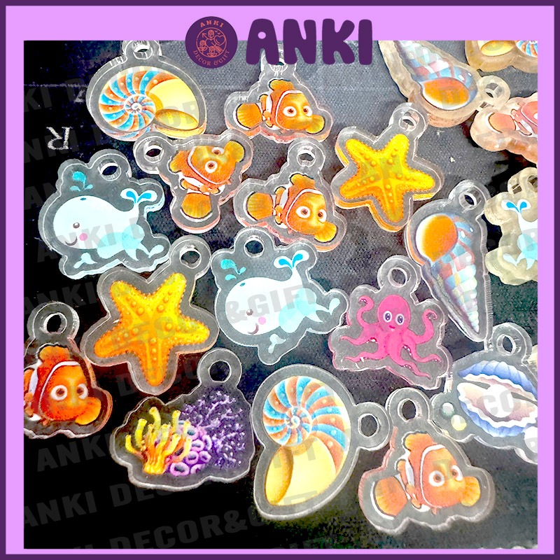Charm đại dương, charm cá nemo, charm ốc sao biển có lỗ treo, charm ...