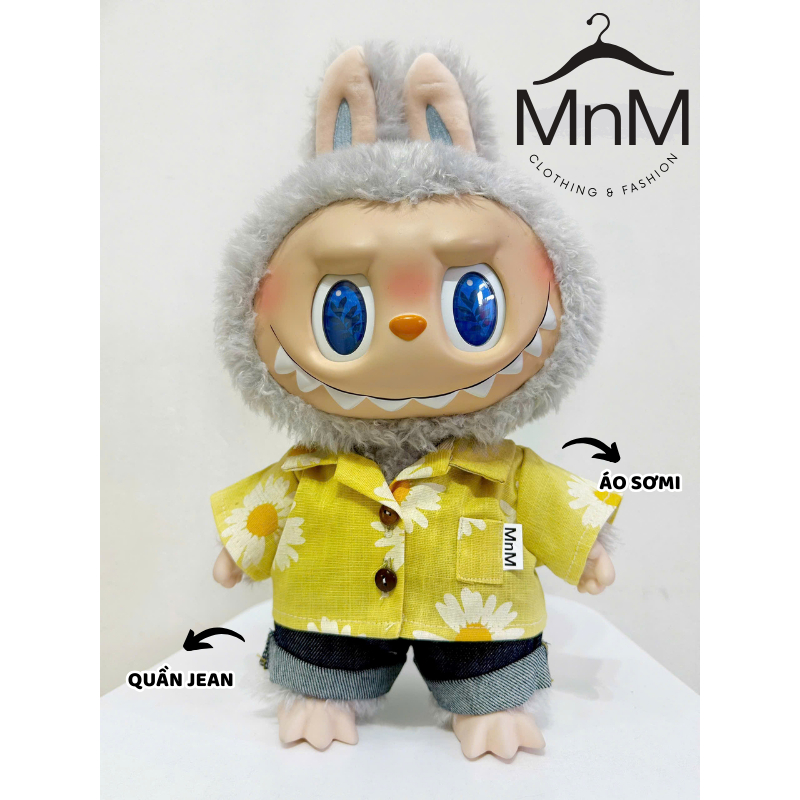 [Hỏa tốc HCM] - Áo sơmi họa tiết Hoa cúc & Quần Jean Labubu lớn - Đồ ...