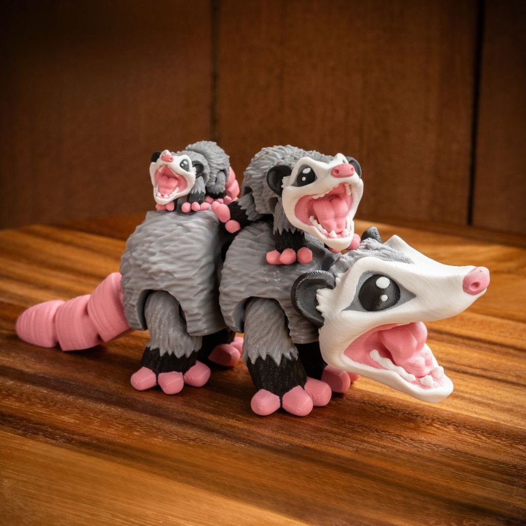Mô hình mini Opossum in 3D - Đồ chơi khớp nối linh hoạt từ nhựa sinh ...