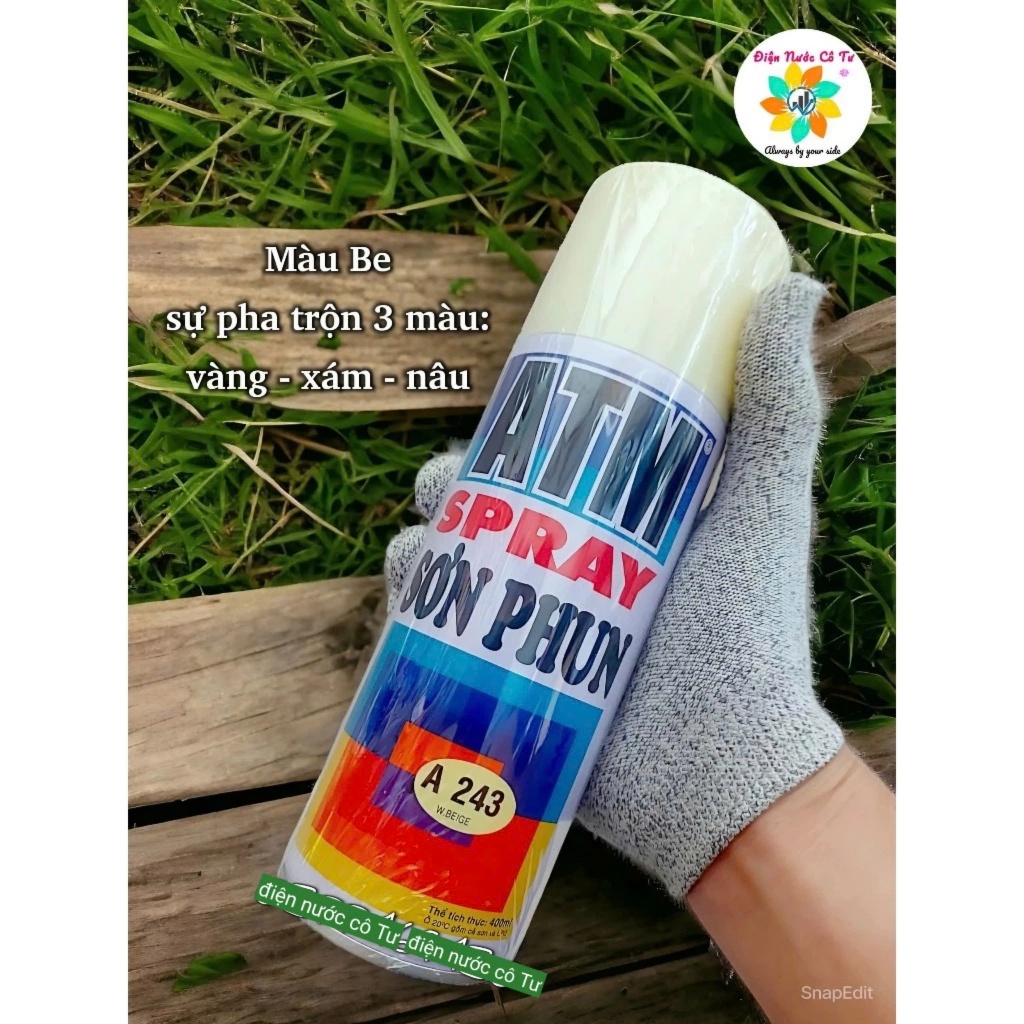 Sơn xịt ATM A243 màu WOOL BEIGE (màu Be) | Shopee Việt Nam