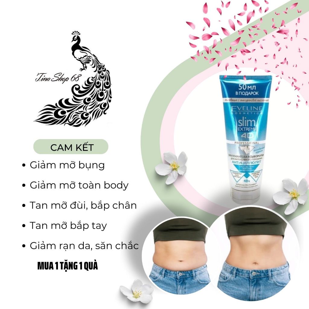 Giảm mỡ bụng Eveline Slim Extreme 4D Nga tan mỡ bụng rạn da hiệu quả săn chắc da giảm mỡ an toàn ...