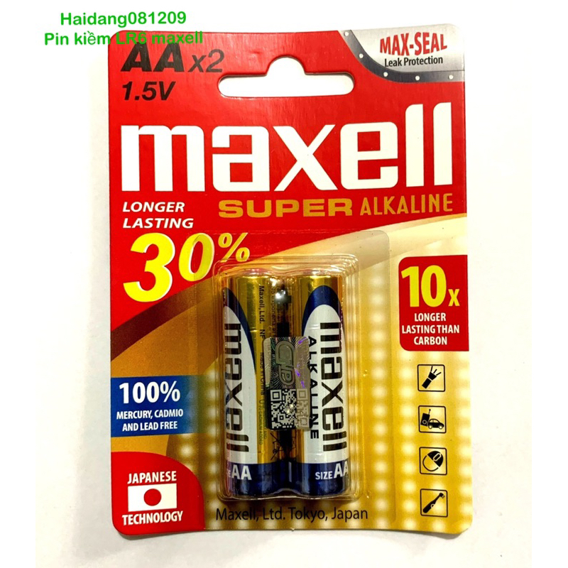 Pin AA Maxell LR6 Chính hãng Vỉ 2 viên Made in Indonesia | Shopee Việt Nam
