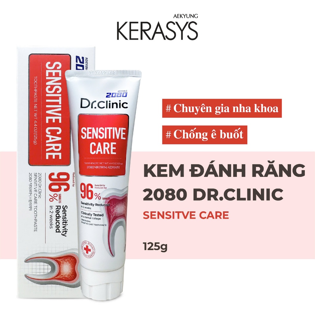 Kem đánh răng 2080 Dr.Clinic Hàn Quốc chuyên biệt chống ê buốt, trắng răng, ngăn ngừa mảng bám ...
