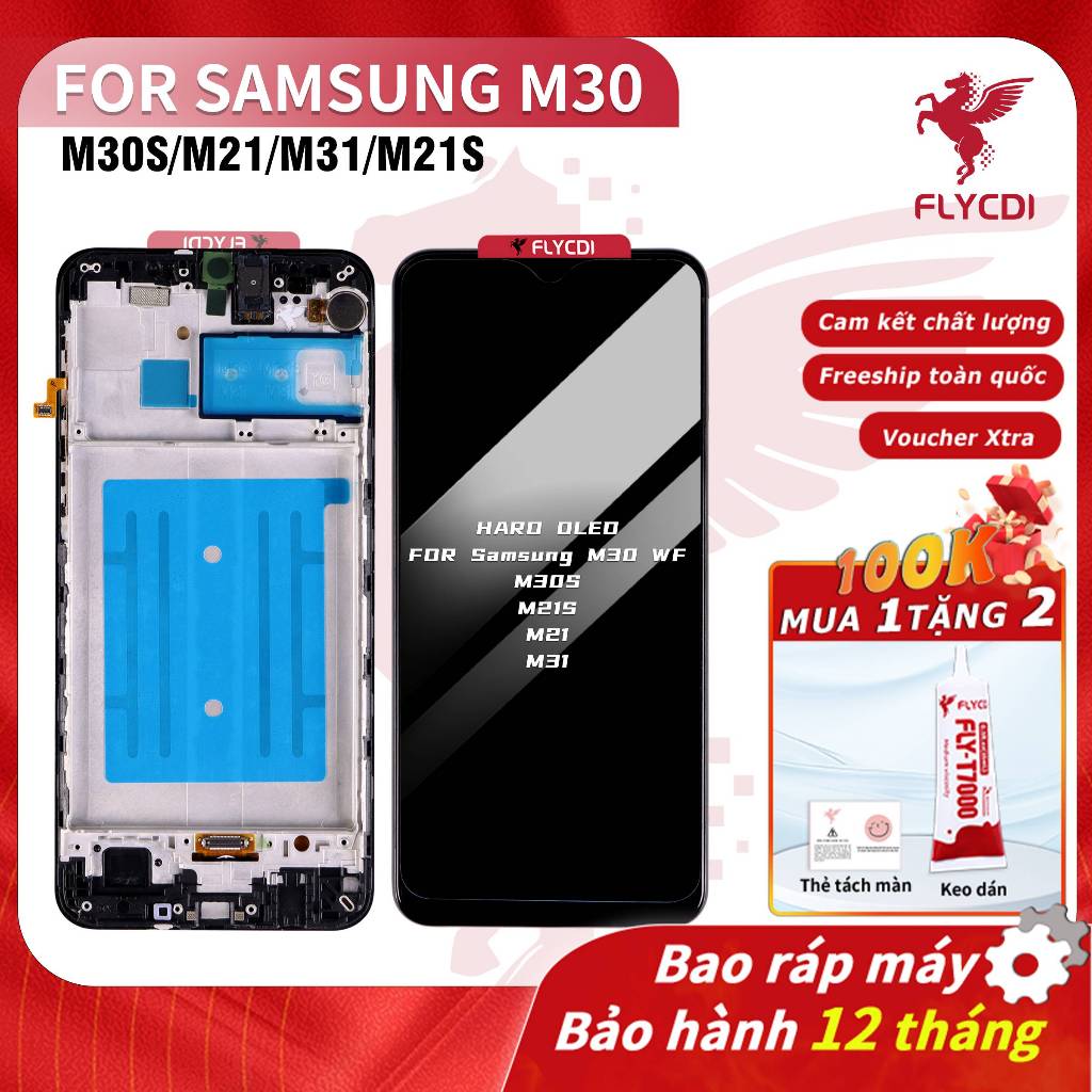 Màn hình điện thoại FLYCDI, màn hình linh kiện dành cho M30, M30S, M21, M31, M21S kèm khung OLED ...