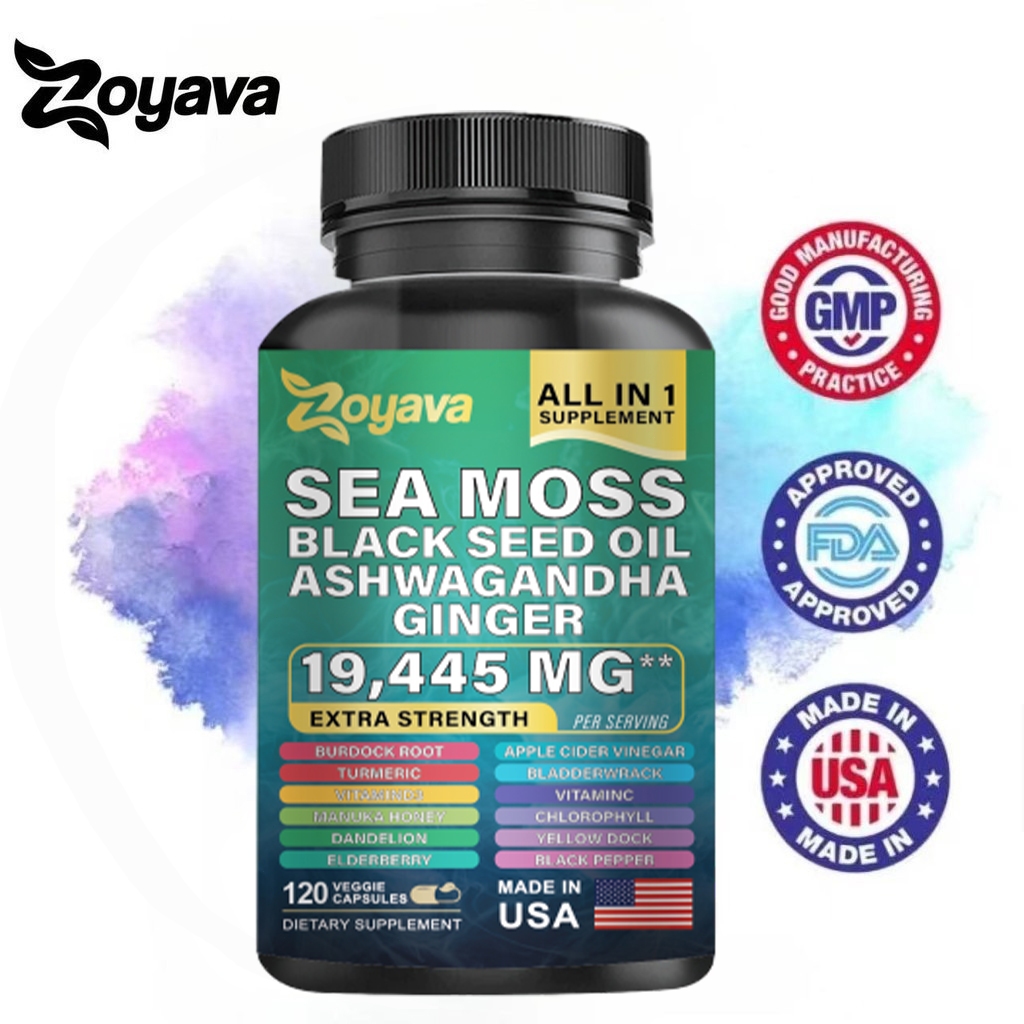 Zoyava Organic Sea Moss all-in-1 / 19.445MG Power Capsules - Hỗ trợ ...