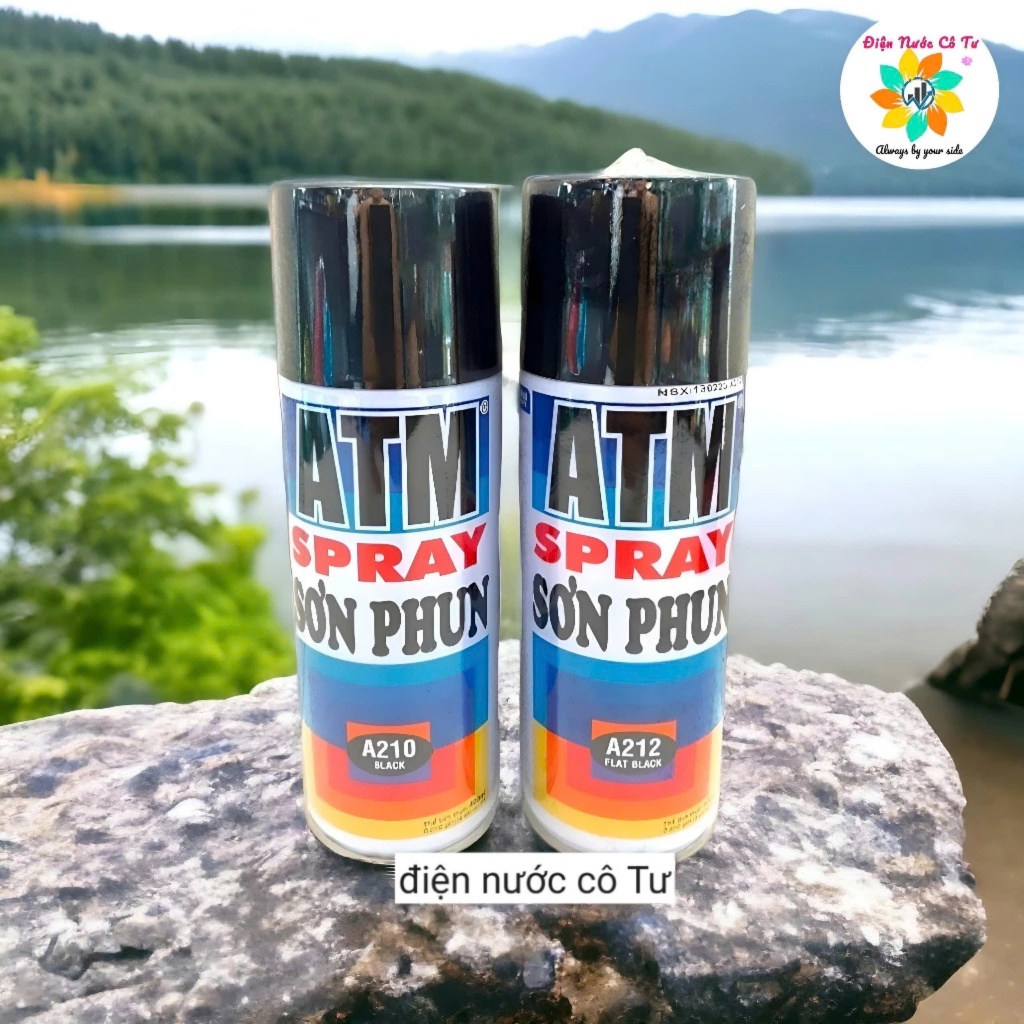 Sơn xịt ATM Spray màu đen bóng A210 đen mờ A212 | Shopee Việt Nam