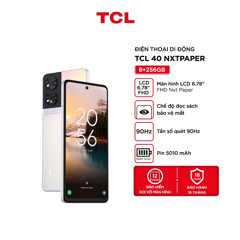 Điện thoại TCL 40 NXTPAPER T612B (8+256GB) - Bảo hành chính hãng ...