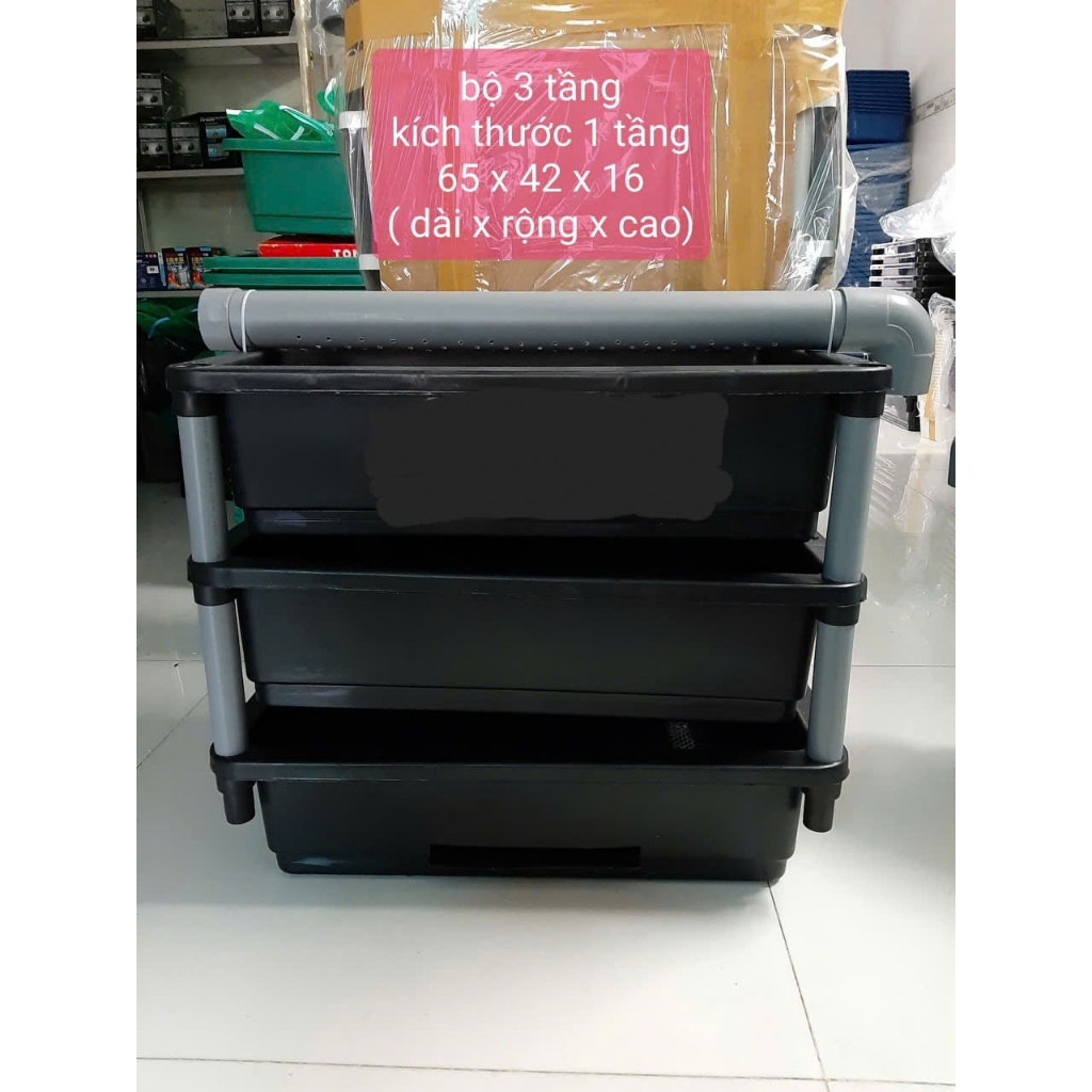 lọc bakki đen 3 tầng. kích thước 1 tầng : 65 x 42 x 16 | Shopee Việt Nam