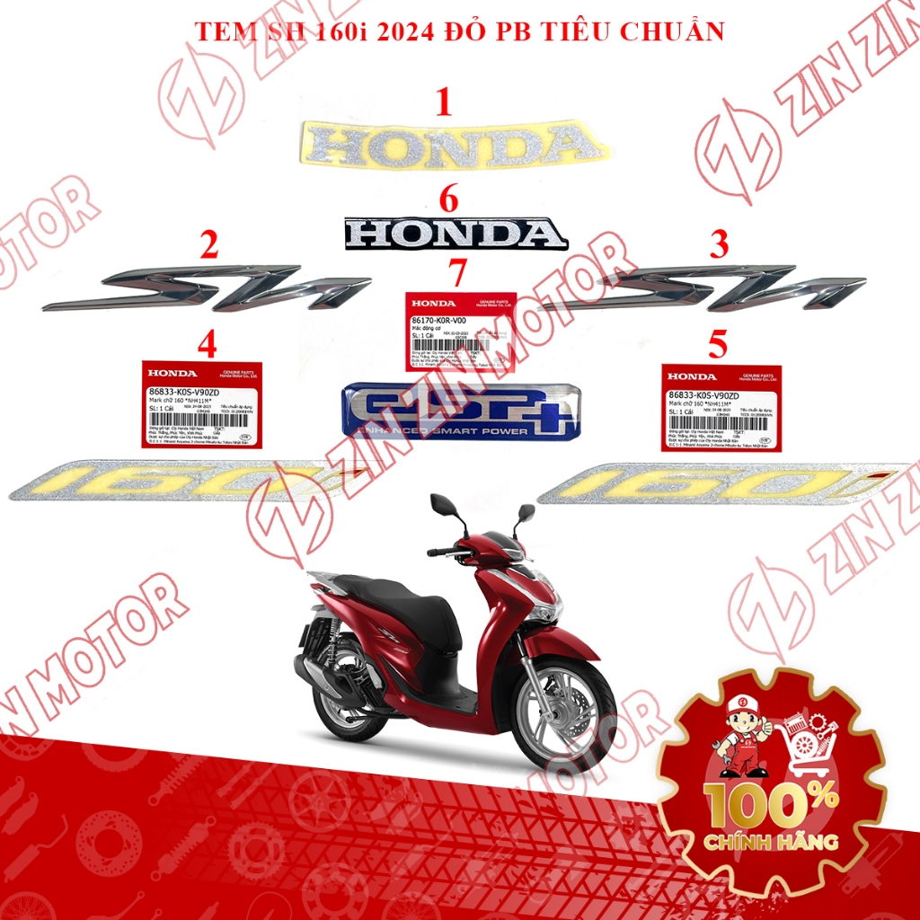 Tem Xe SH 160i, SH160i 2024 Đỏ Đen Phiên Bản Tiêu Chuẩn Chính Hãng - ZZM | Shopee Việt Nam