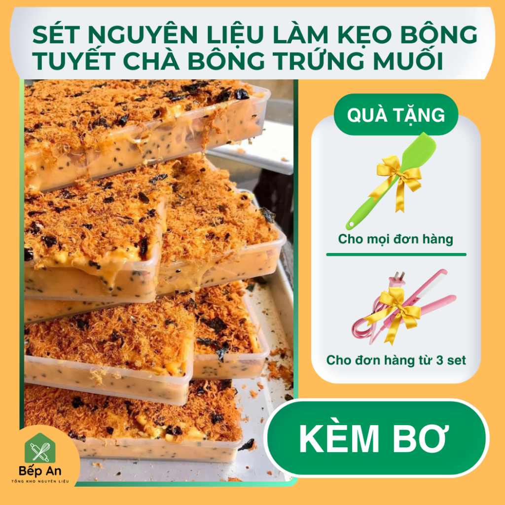 (HOT) Set nguyên liệu làm bánh Bông Tuyết nhiều vị (Kèm bơ) - Tặng phới ...