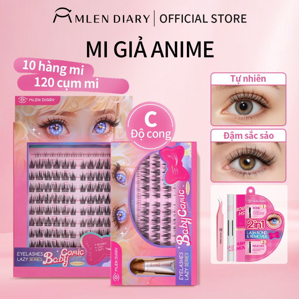 MlenDiary Mi giả Anime Hoạt Hình Dễ gắn tự nhiên cho người mới trang ...