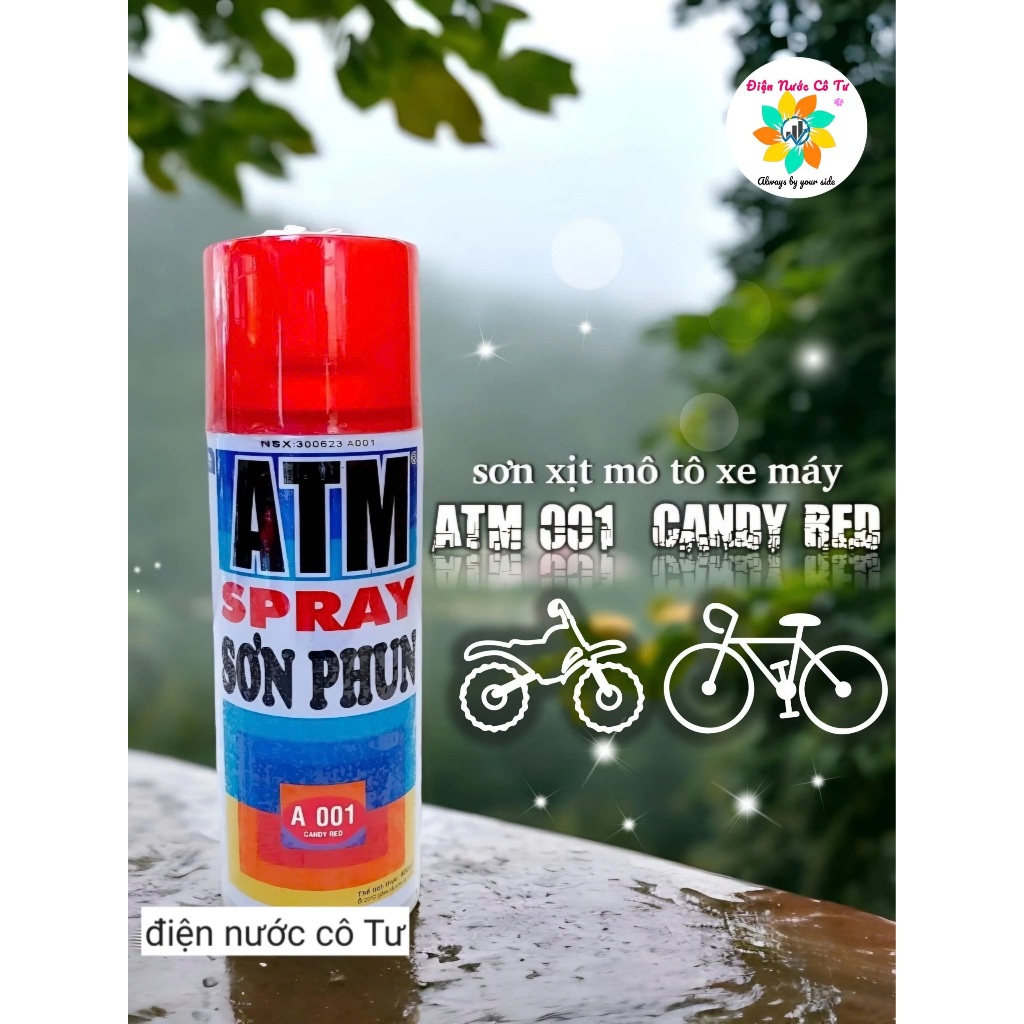 Sơn Xịt Xe Máy Xe Mô Tô Màu Đỏ Candy ATM A001 (CANDY RED) | Shopee Việt Nam