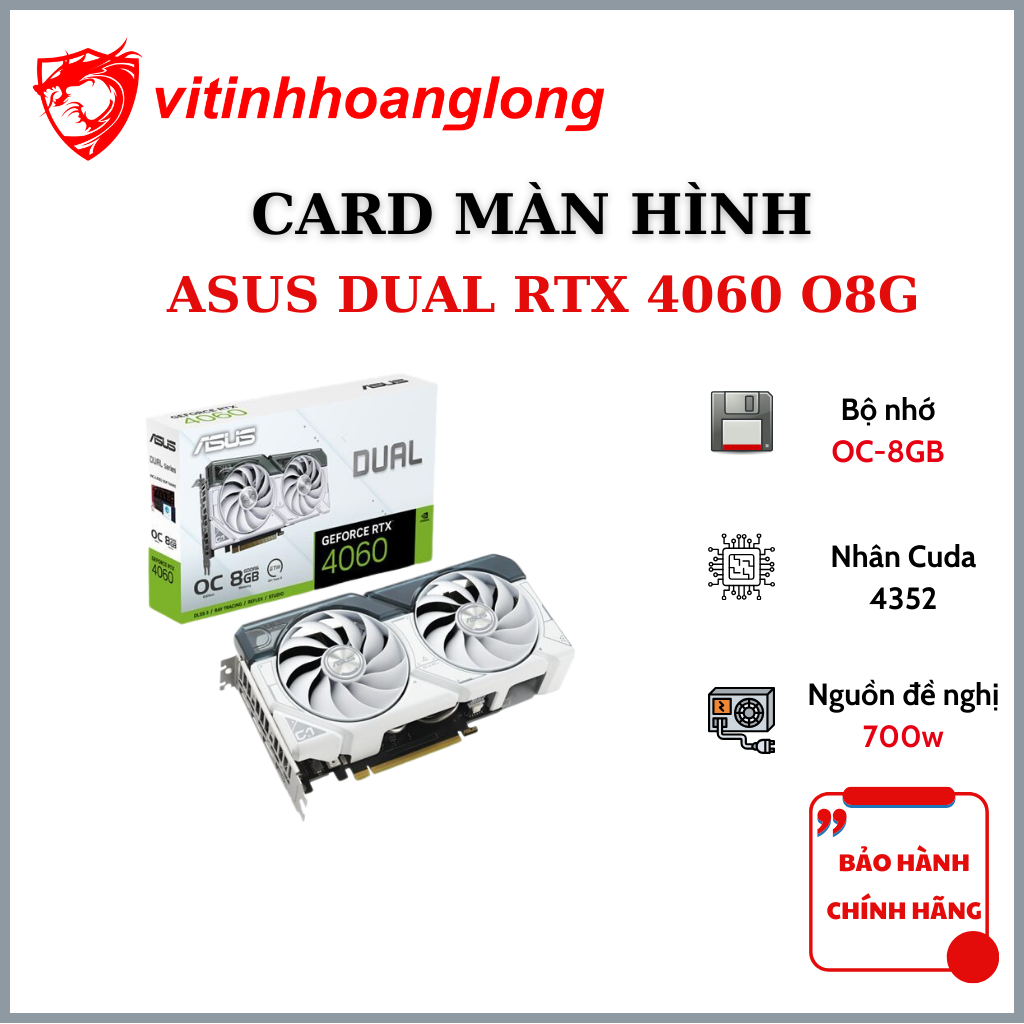 VGA Card màn hình ASUS Dual GeForce RTX 4060 EVO OC Edition 8GB GDDR6 ...