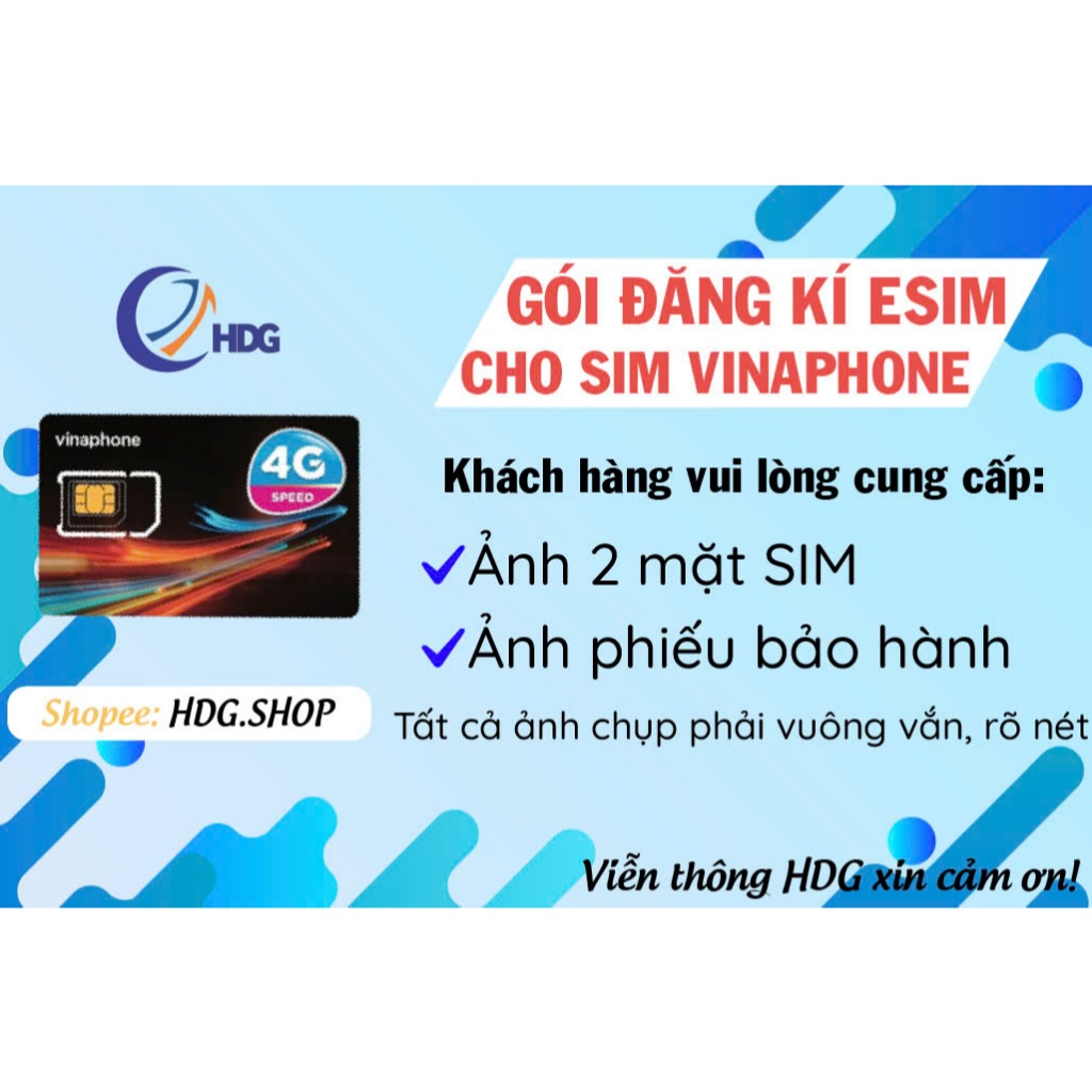 Đăng ký thông tin chính chủ, Gói esim cho sim vinaphone | Shopee Việt Nam