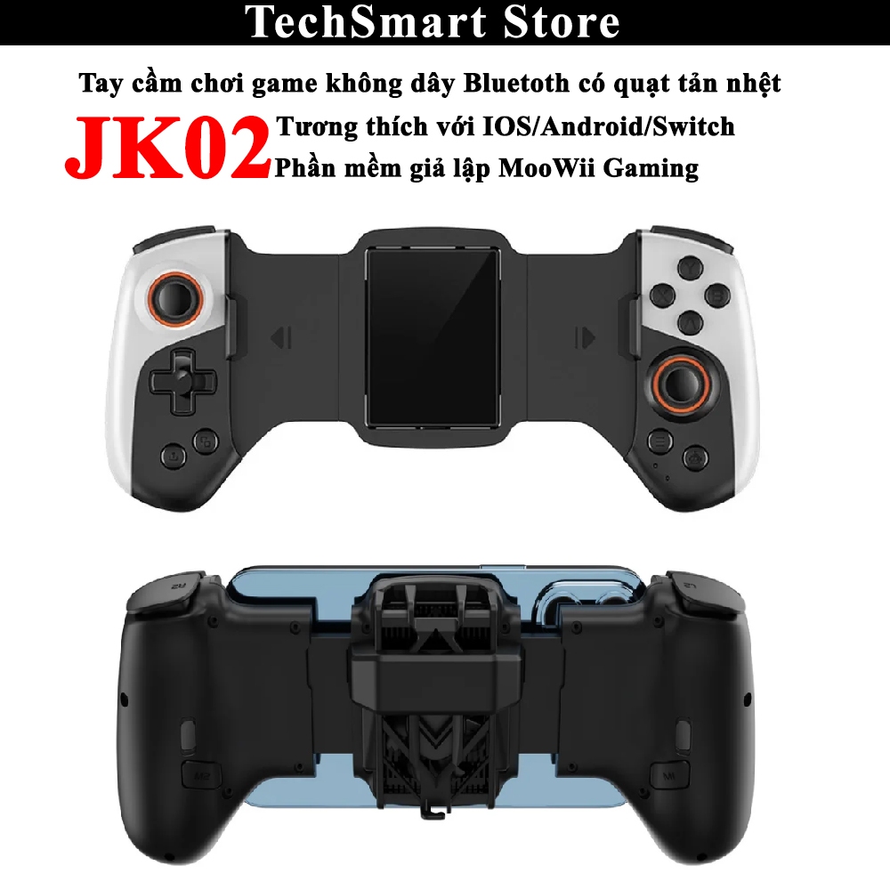 Tay cầm chơi game Bluetooh JK03,JK02 có quạt tản nhiệt sò lạnh tương thích IOS/Android/PC/Switch ...