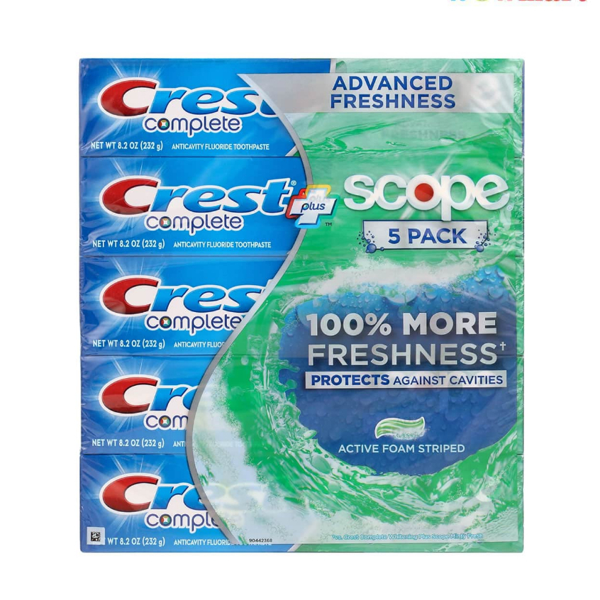 Kem đánh răng Crest Complete Plus Scope Advanced Freshness 232g x5 ...