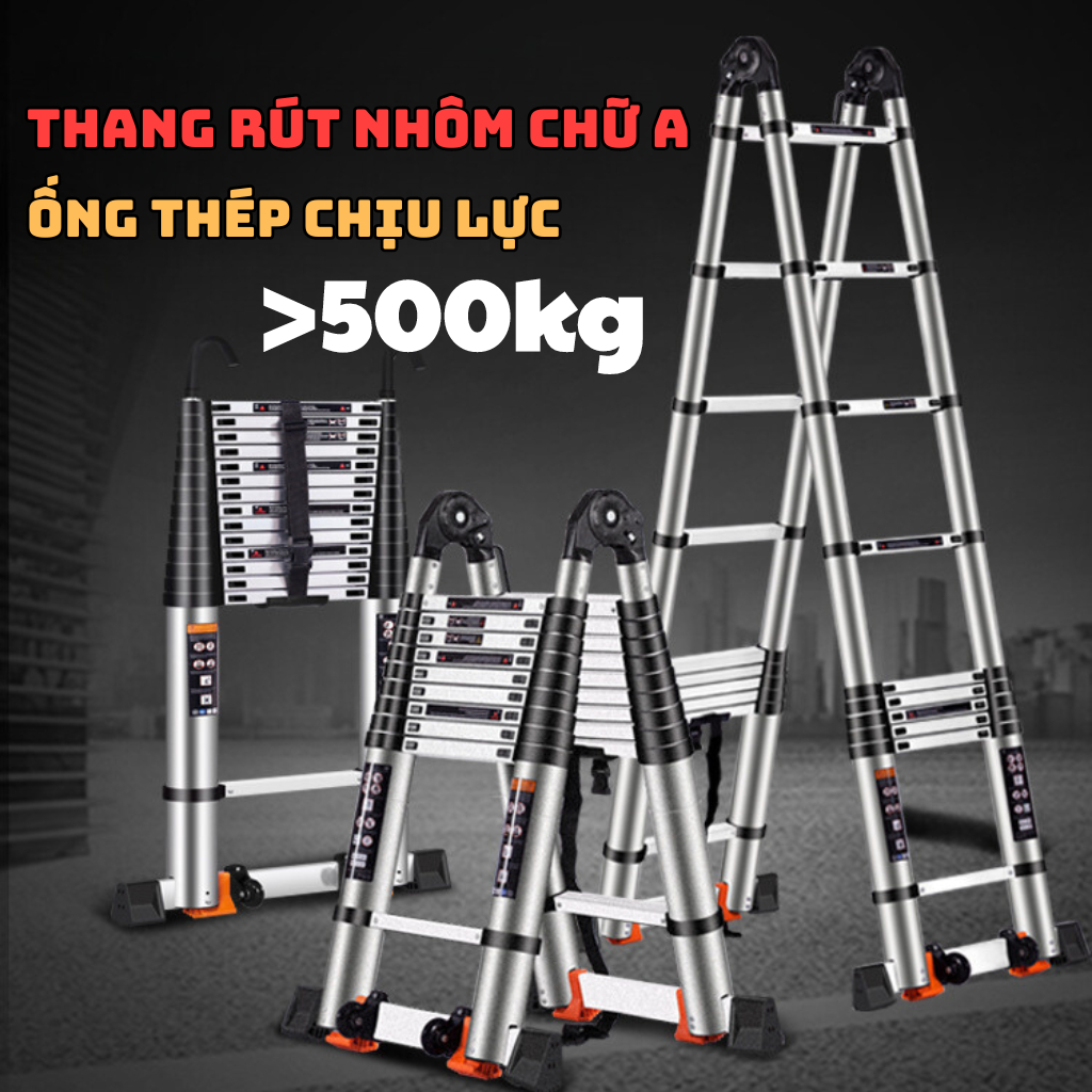 Thang Rút Đôi Đơn Chất Liệu Inox Đa Năng Gấp Gọn, Thang Nhôm Rút Chữ A ...