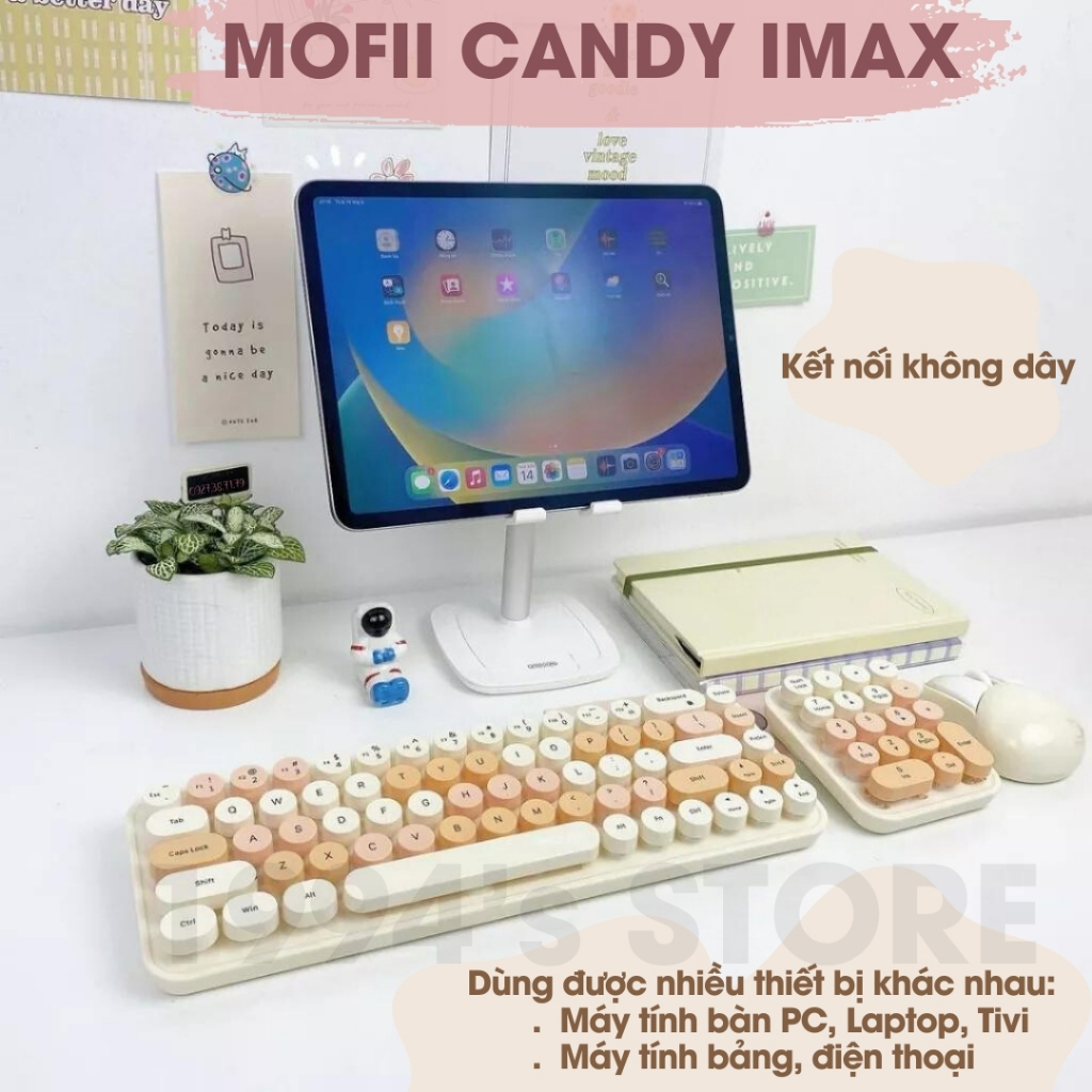 Bộ bàn phím, chuột giả cơ kèm numlock không dây MoFii Candy IMAX ...