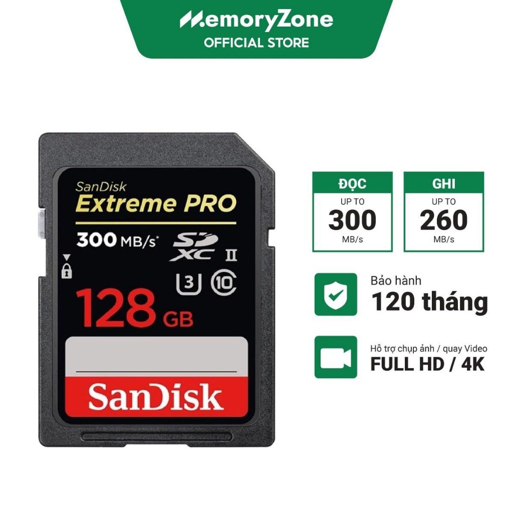 Thẻ nhớ SDXC SanDisk Extreme Pro UHS-II U3 64GB - 128GB 300MB/s | Shopee Việt Nam