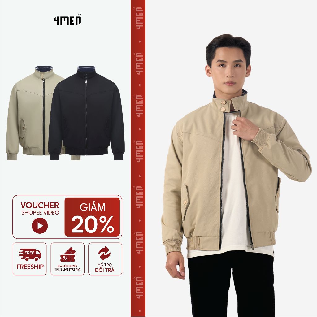 Áo Khoác Kaki Nam Harington 4MEN Form Regular AK057 cổ trụ cài nút ...