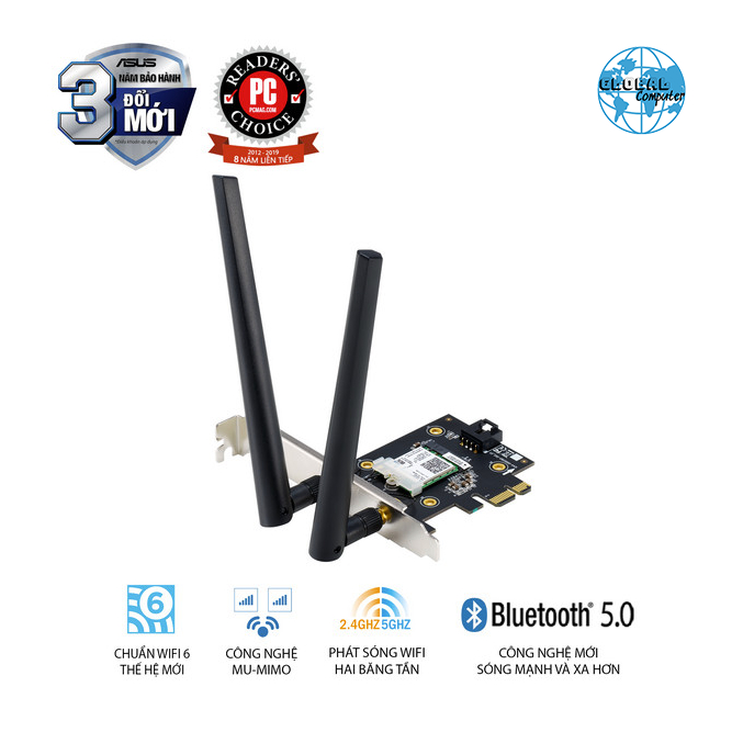 Thiết bị định tuyến không dây ASUS PCE-AX3000 Adapter PCI-E AX3000 ...