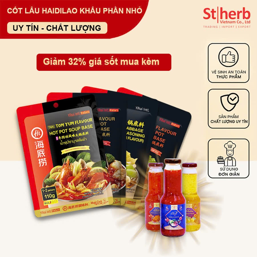 (CẬN DATE) Cốt Lẩu Haidilao Cho 1 - 2 Người Vị Thái Tomyum, Cay Mala, Cà Chua, Dưa Chua | Shopee ...