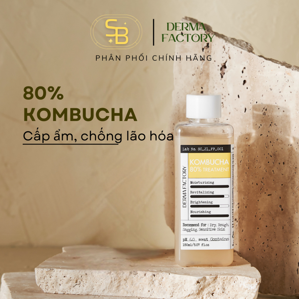 Nước cân bằng cung cấp dưỡng chất Derma Factory Kombucha 80% Treatment ...