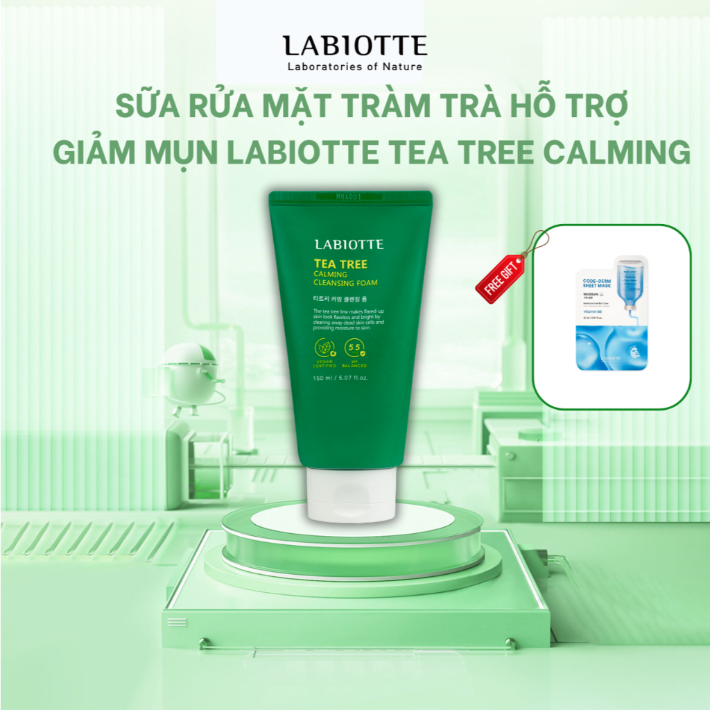 Sữa rửa mặt tràm trà ngăn ngừa mụn Labiotte Tea Tree Calming Cleansing Foam 150ml | Shopee Việt Nam