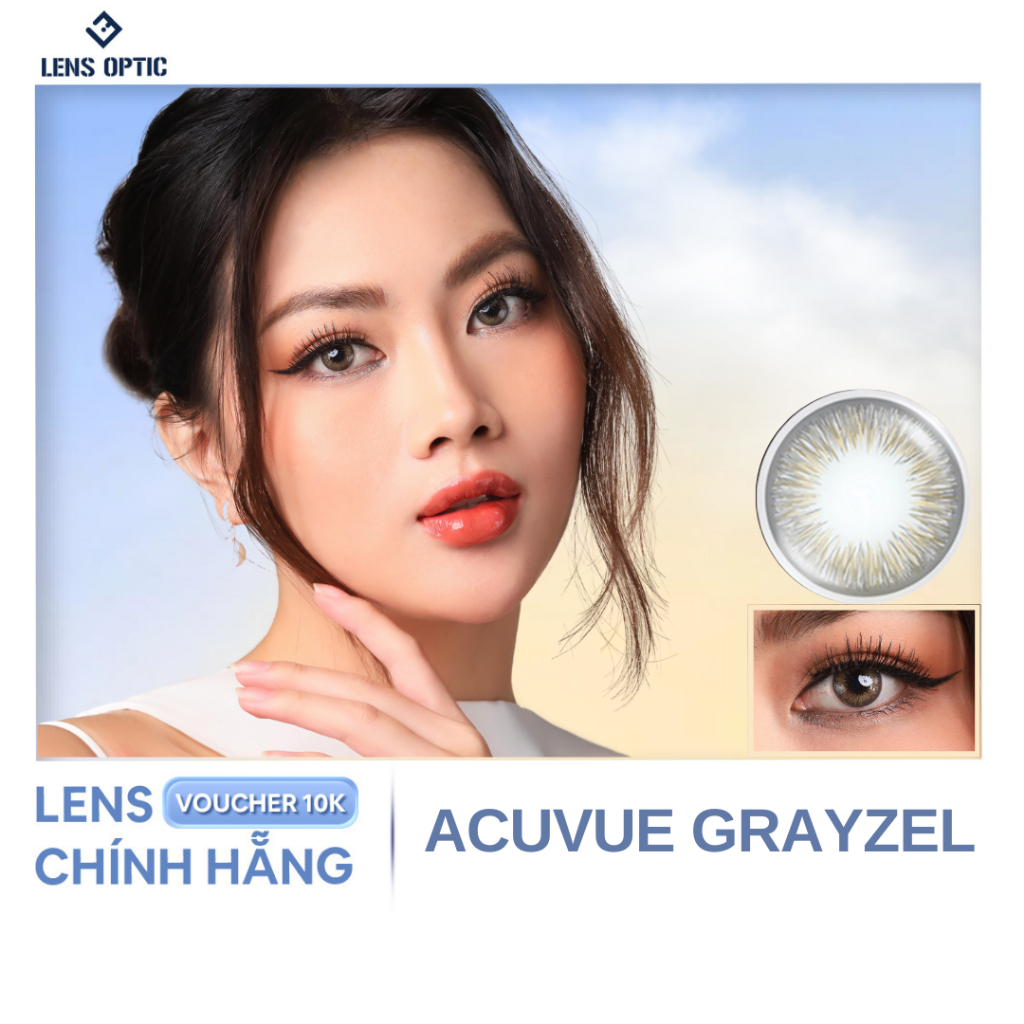 Kính áp tròng Acuvue Define Fresh Grayzel, lens mắt cận dùng 1 ngày màu xám - Lens Optic Hà Nội ...
