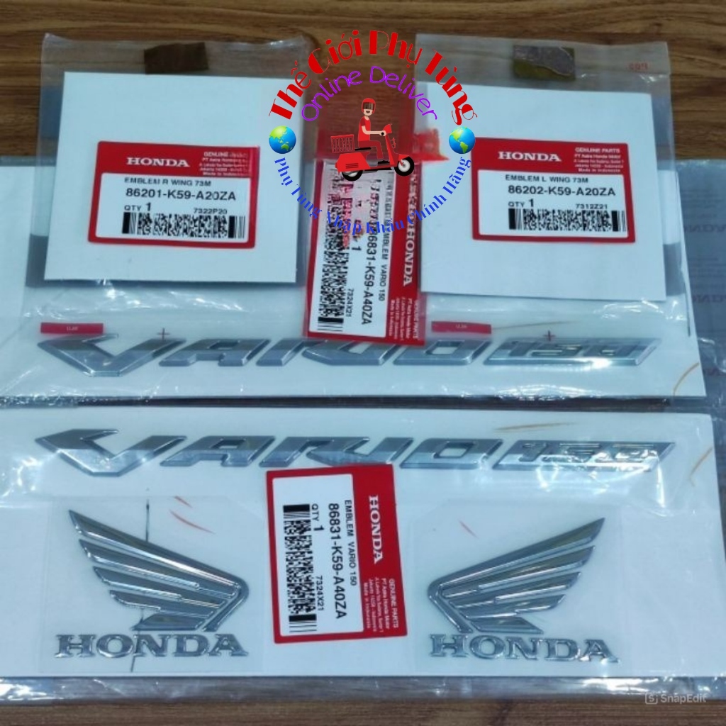 Bộ tem cánh chim Honda - Vario 150 - 86202-K59-A20ZA/ 86201-K59-A20ZA ...