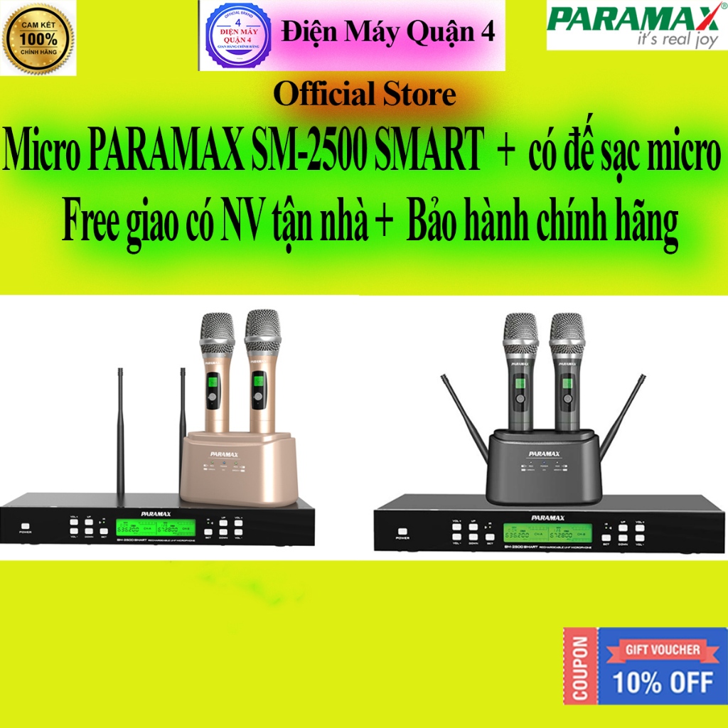 SM2500 SMART -- Micro không dây UHF sạc tự động Paramax SM-2500 SMART ...