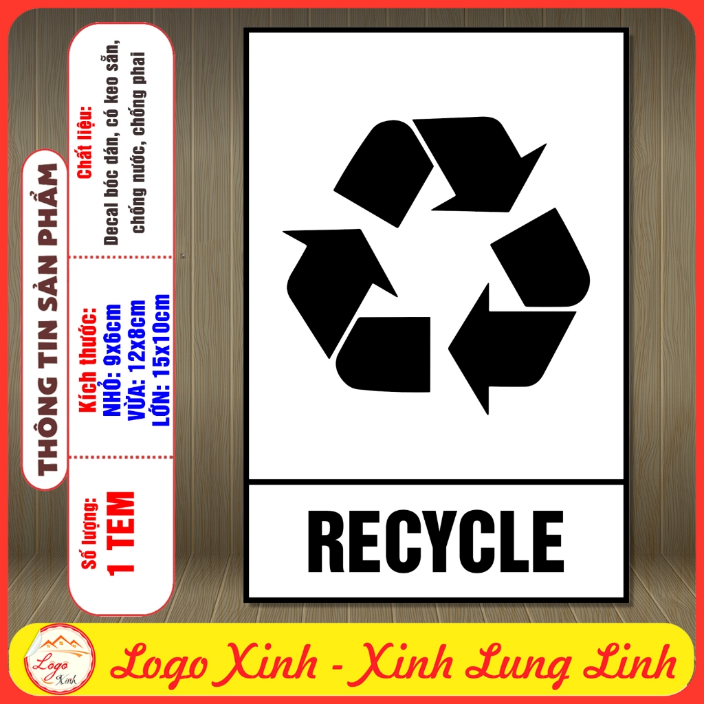 Tem Decal RECYCLE, Cảnh Báo Hàng Có Thể Dùng Để Tái Chế, Tem Dán Thùng ...
