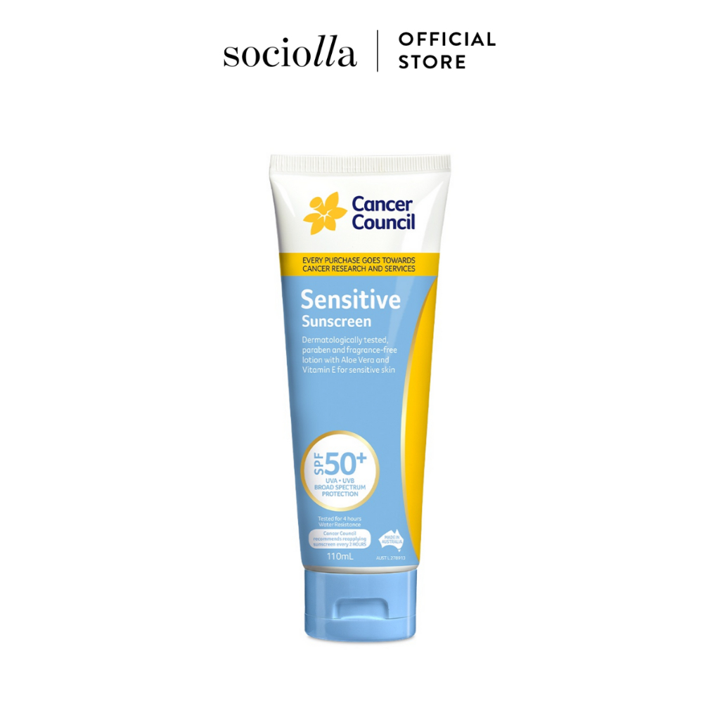 Kem Chống Nắng Cancer Council Sensitive SPF 50+ 110ml | Shopee Việt Nam