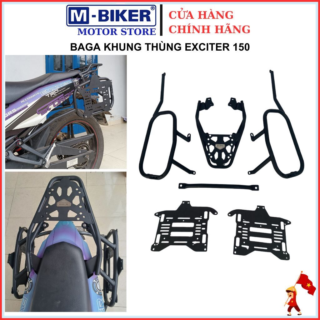 Baga Exciter 150 Cảng sau Exciter 150 Khung treo thùng hông, khung treo ...