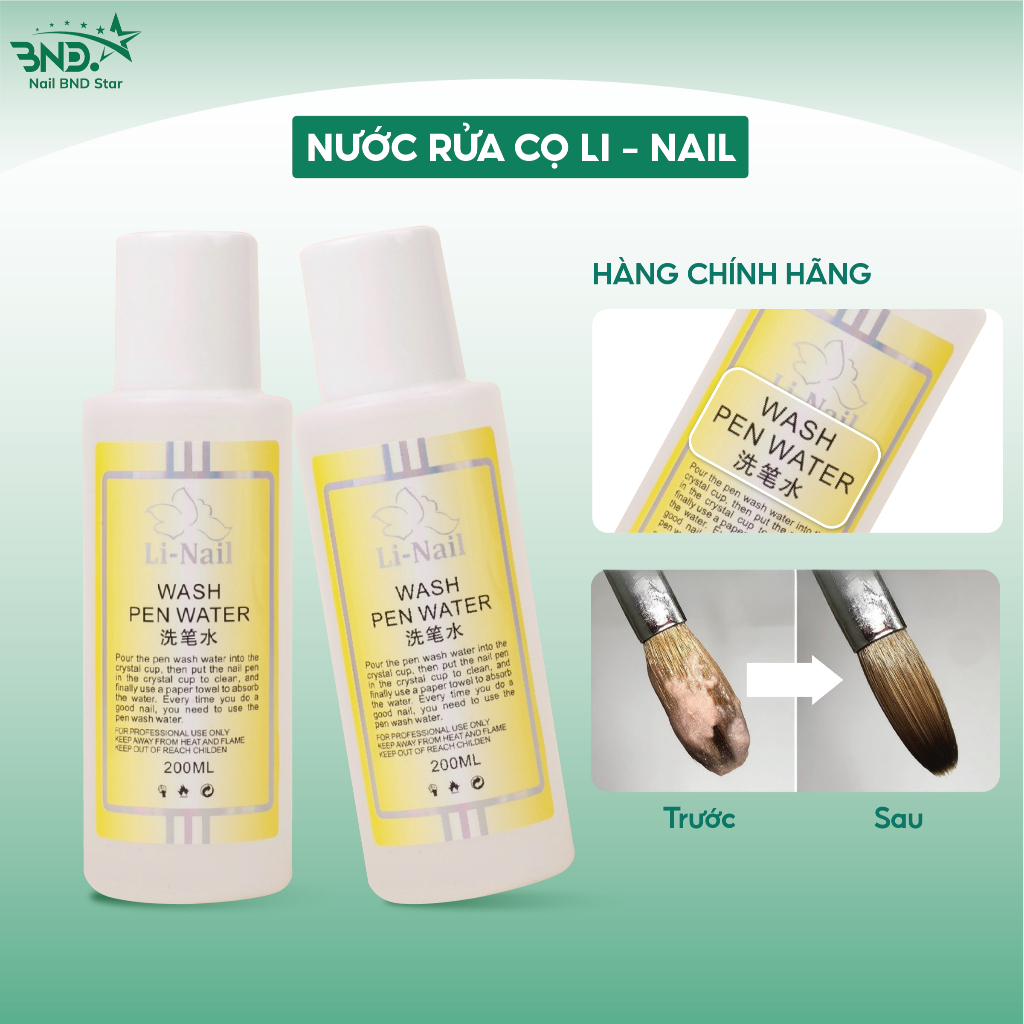 Nước rửa cọ Li-nail (200ml) - Dung dịch rửa cọ nail sạch sẽ, tăng độ ...