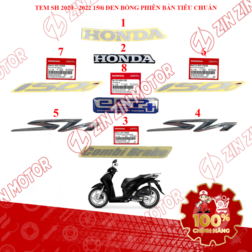 Tem Xe SH 150i Đen Bóng, Tem Rời SH 2020 2021 2022 Phiên Bản Tiêu Chuẩn ...