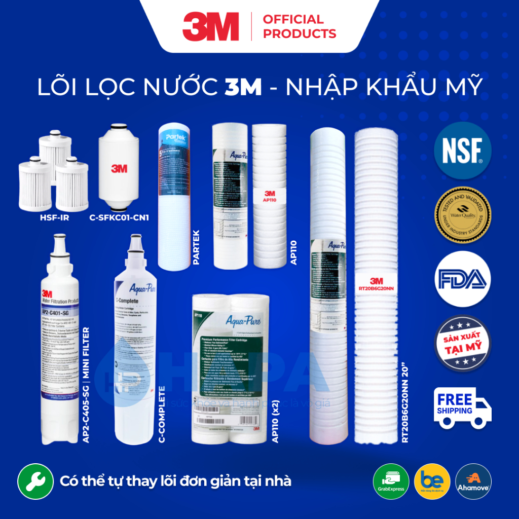 Lõi Lọc Nước 3M Mỹ Full Models P1 - 3M AP110 RT20B6G20NN AP2-C405-SG HF10-MS HF20-MS Chính Hãng ...