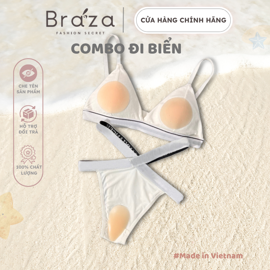 Combo Dán Ti Và Đệm Bikini Mặc Đi Bơi Đi Biển Siêu Mỏng Tàn Hình Cao Cấp Braza | Shopee Việt Nam