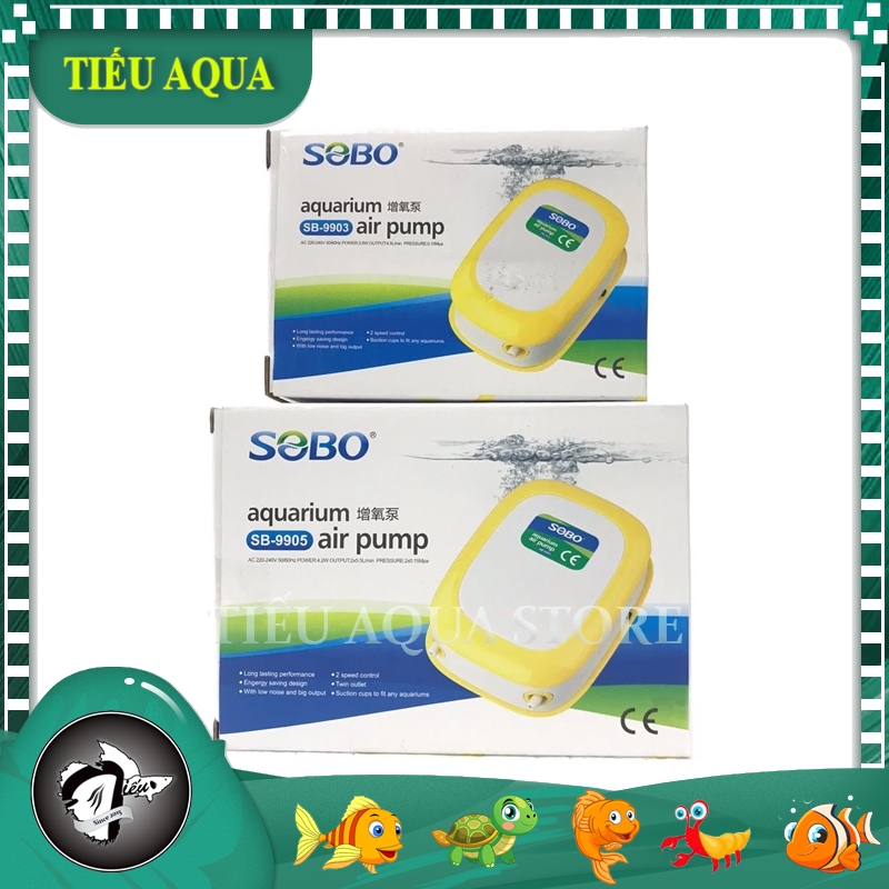 Máy Sủi Oxy SOBO Hồ Cá 1 vòi SB-9903 và 2 vòi SB-9905 - Máy Chạy bền và ...