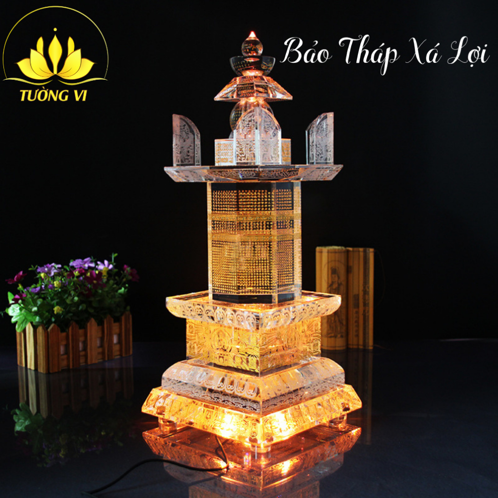 Tháp Xá Lợi, Bảo Tháp Xá Lợi Phật, Bảo Tháp Pha Lê Cao Cấp, Có Đèn 7 ...