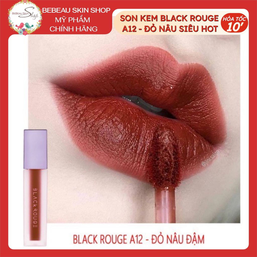 Son Black Rouge A12 màu đỏ gạch ver 2 nắp tím A12 A06 A37 A44 A45 A50 ...