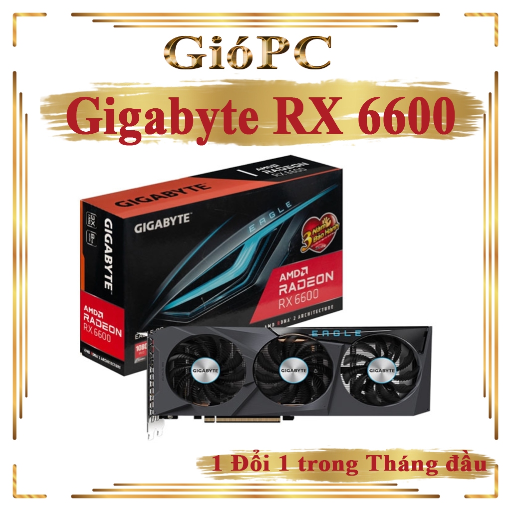 VGA GIGABYTE Radeon RX 6600 EAGLE 8GB GDDR6 (GV-R66EAGLE-8GD) | Shopee ...