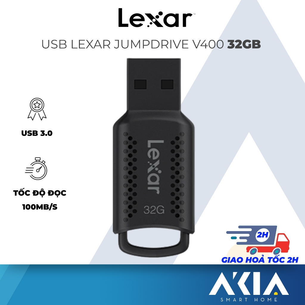 USB Lexar JumpDrive V400 32GB/ 64GB, Chuẩn USB 3.0, Tốc độ đọc 100Mb/s, chính hãng bảo hành 2 ...