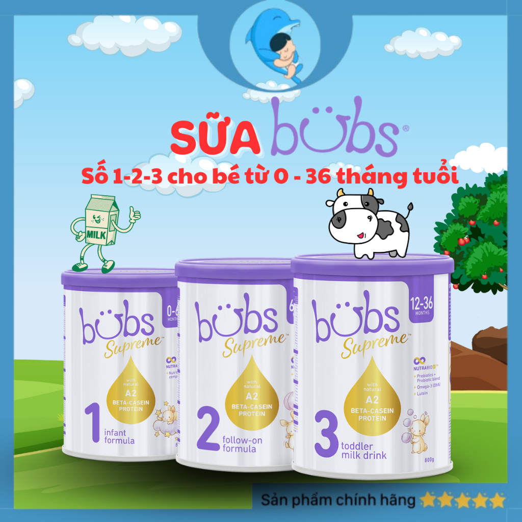 Sữa Bubs Supreme đủ số 1, 2, 3 cho bé từ 0 đến 36 tháng tuổi lon 800gr ...