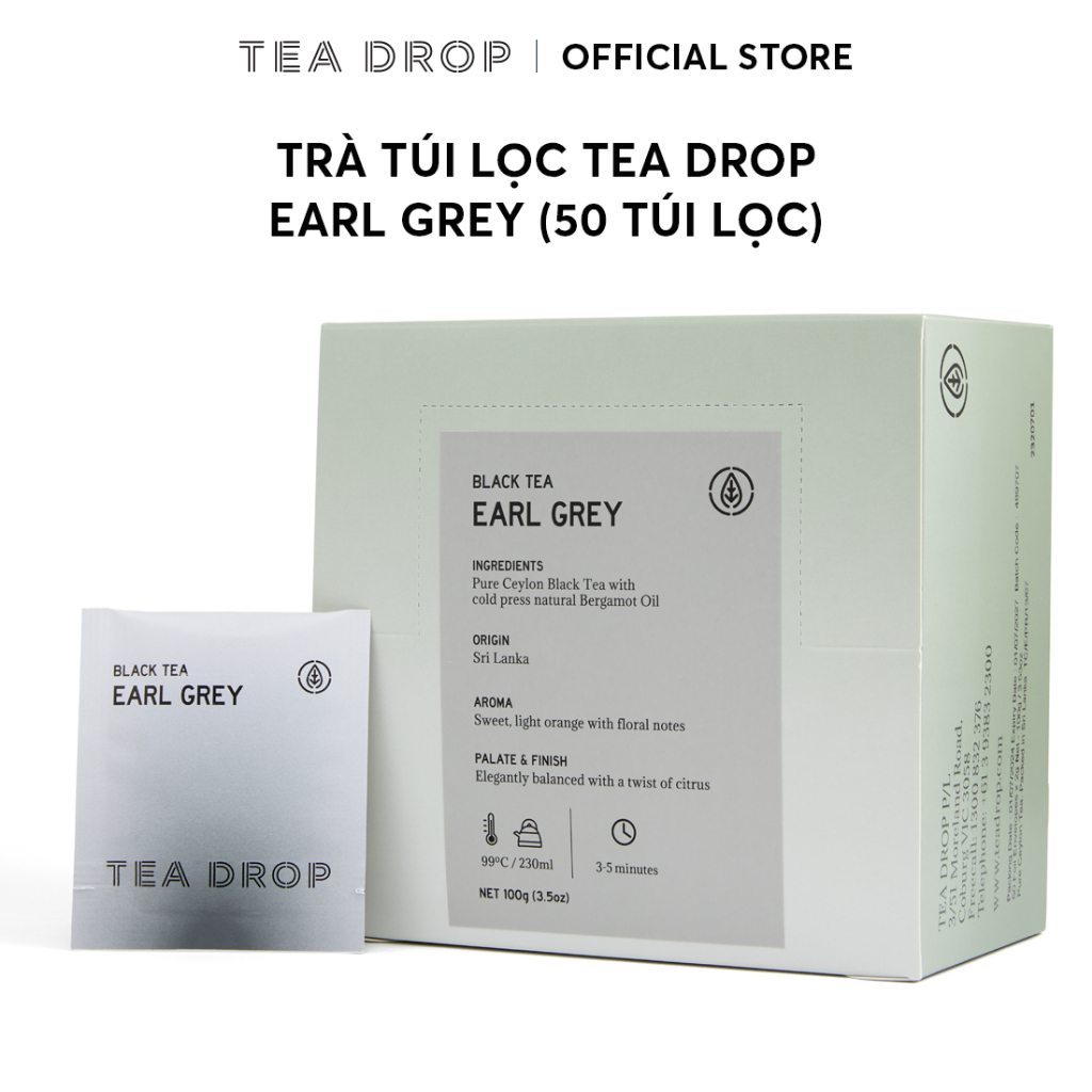 Trà đen bá tước Tea Drop Earl Grey (50 túi lọc) | Shopee Việt Nam